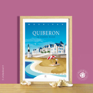 La grande plage de Quiberon * Affiche Morbihan * Étoile de Sel'