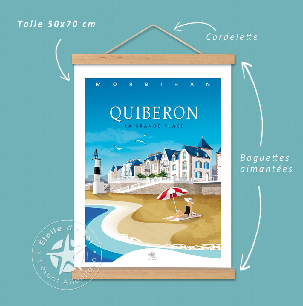 La grande plage de Quiberon * Affiche Morbihan * Étoile de Sel'